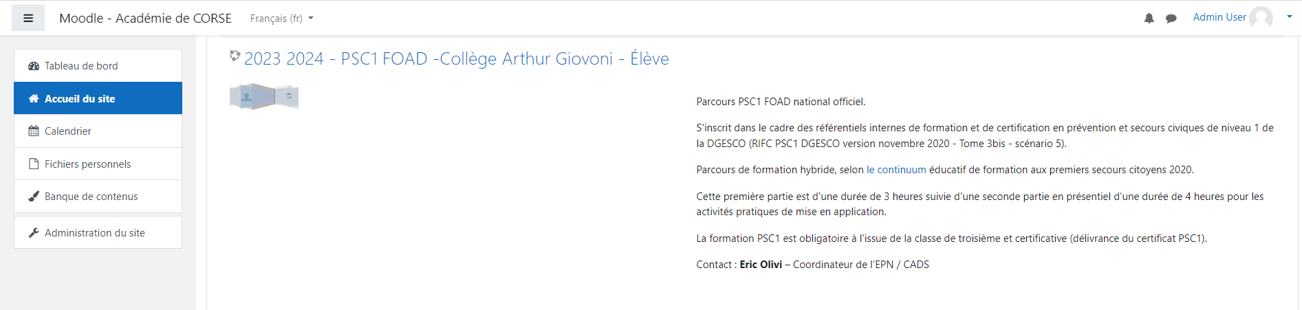 Moodle Académique – Site de la DRANE